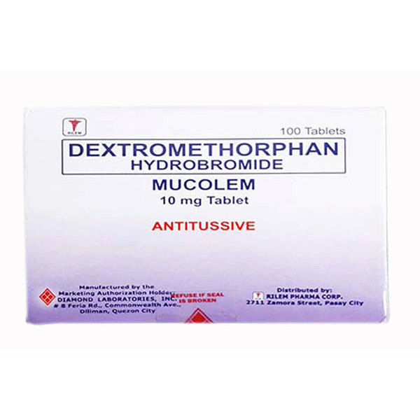 MUCOLEM Dextromethorphan Hydrobromide 10mg Tablet 100's price in the ...
